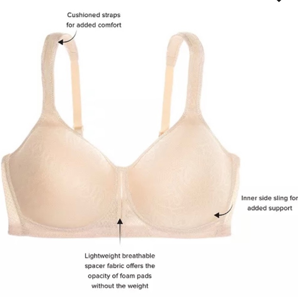 Wacoal Lace Detail Bra Size 38ddd Awareness Wireless … - Gem